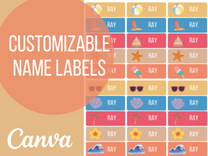 Kid's Name Labels | Printable Canva Name Labels Template – Simplicity ...