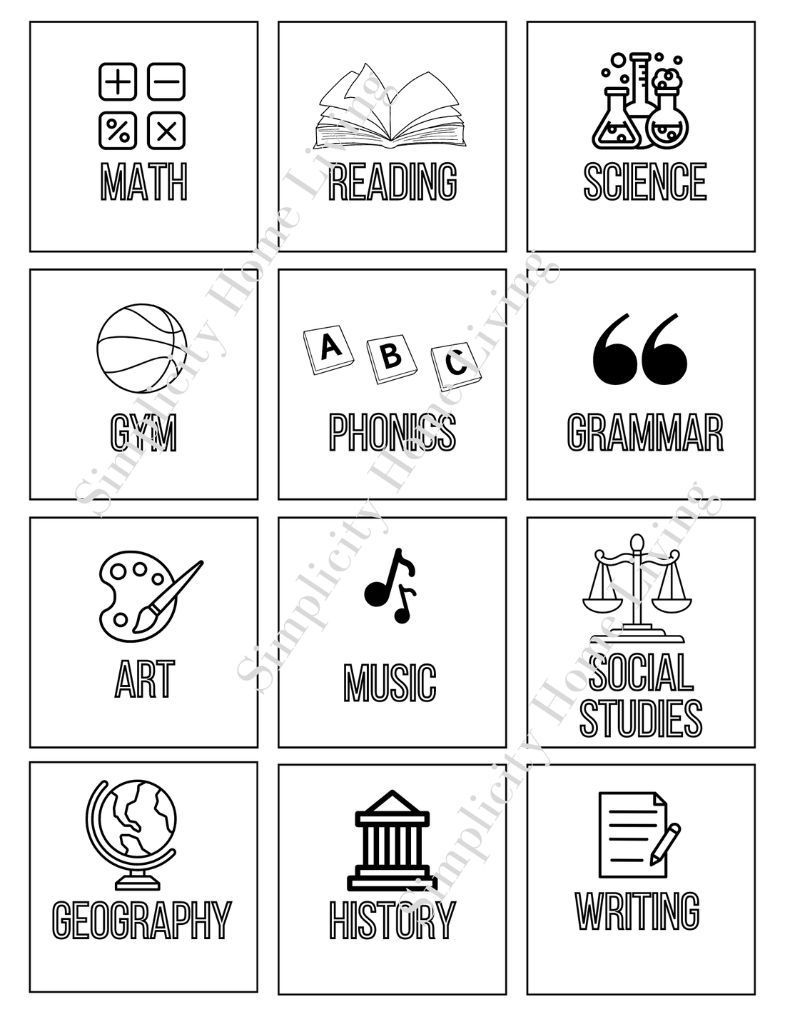 Printable Classroom Supply Labels – Simplicity Home Living