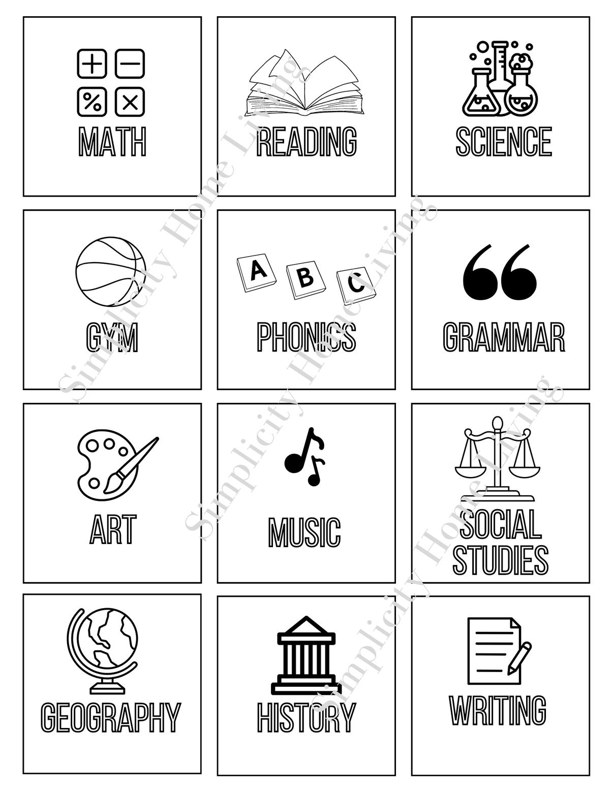 Printable Classroom Supply Labels – Simplicity Home Living